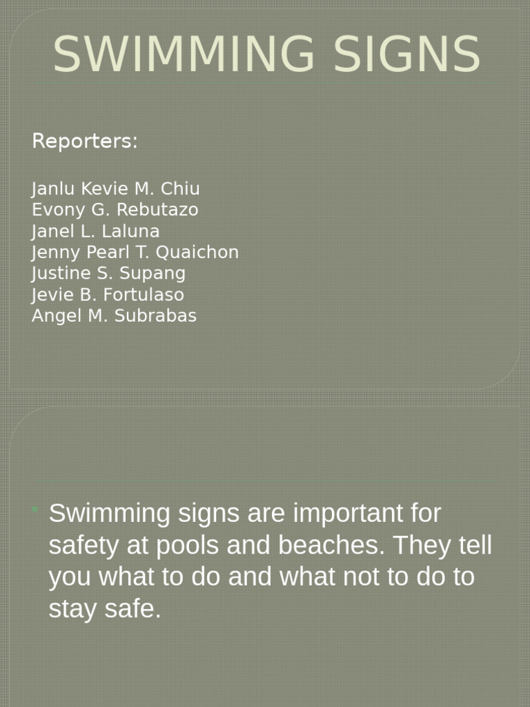 SWIMMING SIGNS FINALL Autosaved | PDF