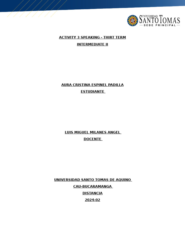 Activity 3 Speaking Intermediate Pdf