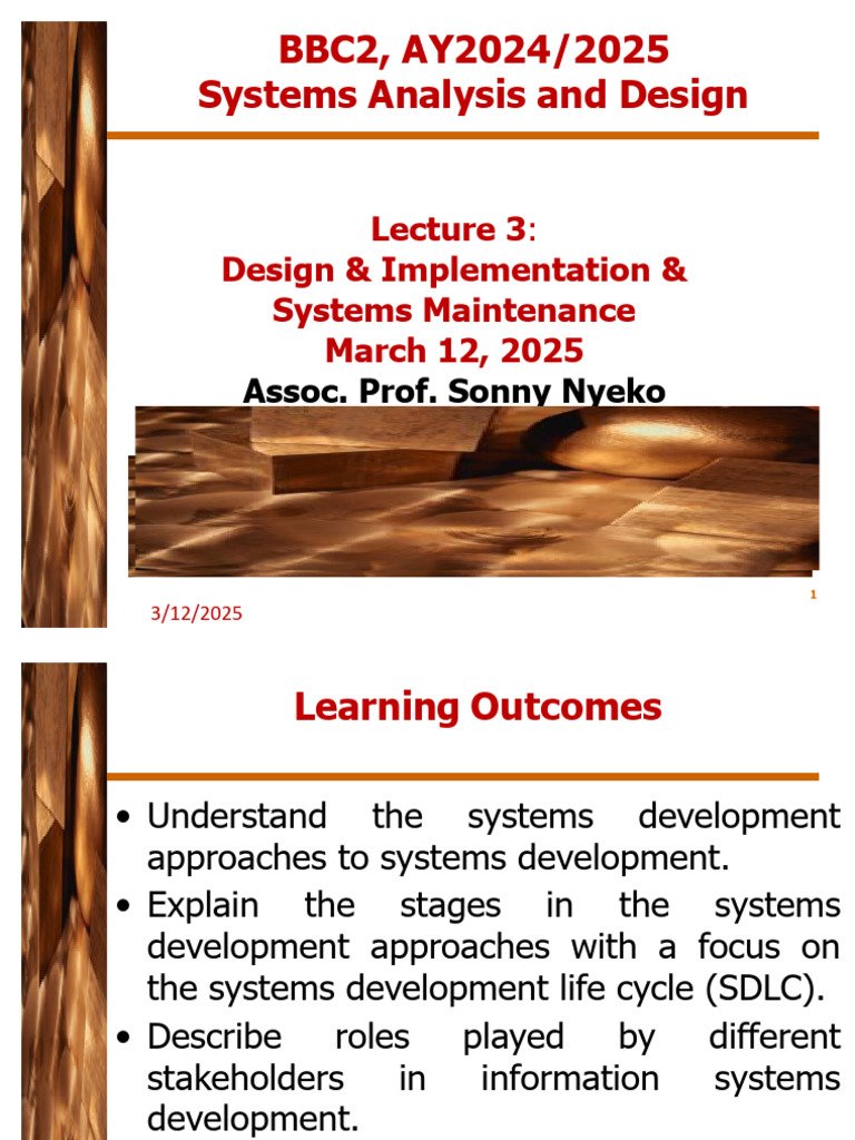 March 12, 2025 - BBC II - Saad Lecture - 3 - Systems Development ...