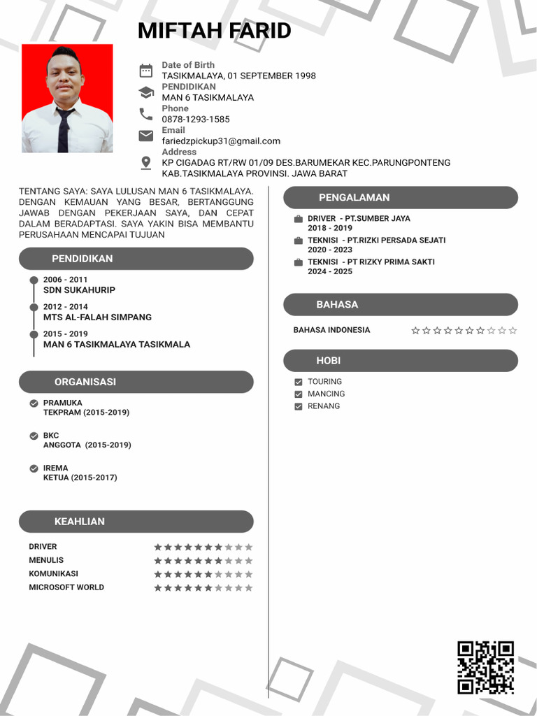 CV Miftah Farid | PDF