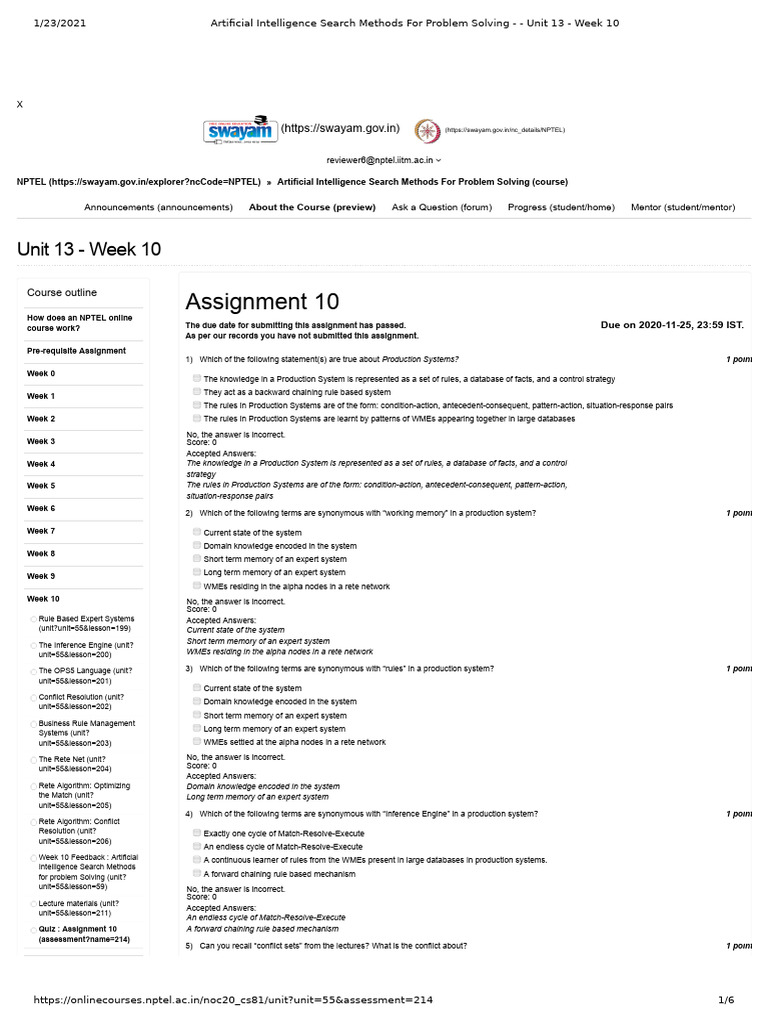 Noc20 Cs81 Assignment 01 Week 09 | PDF | Cognitive Science | Cognition