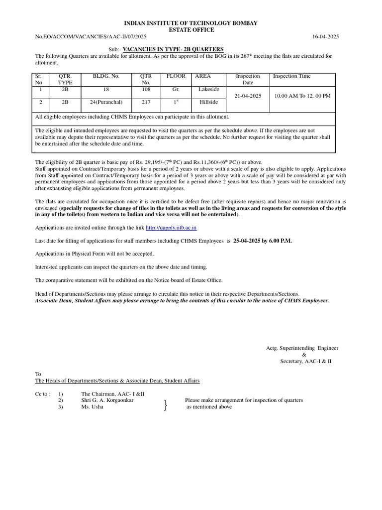Circular For Type 2B 108 217 | PDF