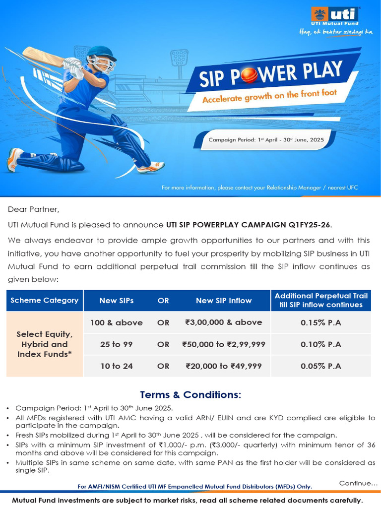 UTI SIP Power Play Campaign Q1 FY 2025-26 | PDF | Investing