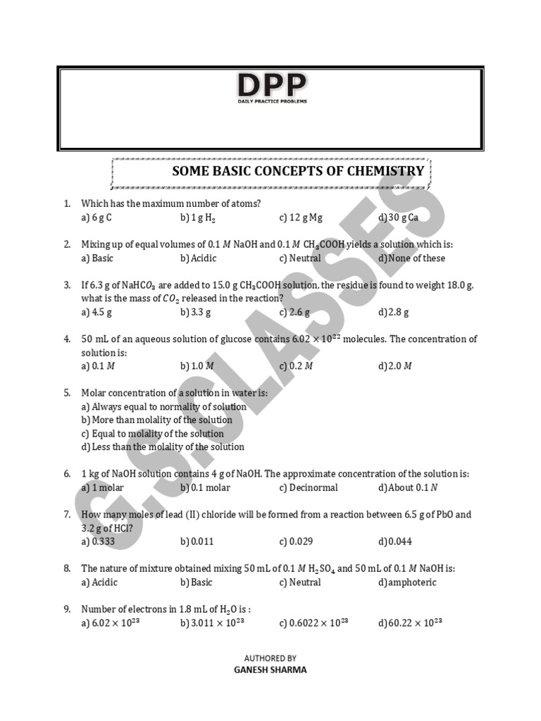 DPP-5 | PDF | Mole (Unit) | Acid