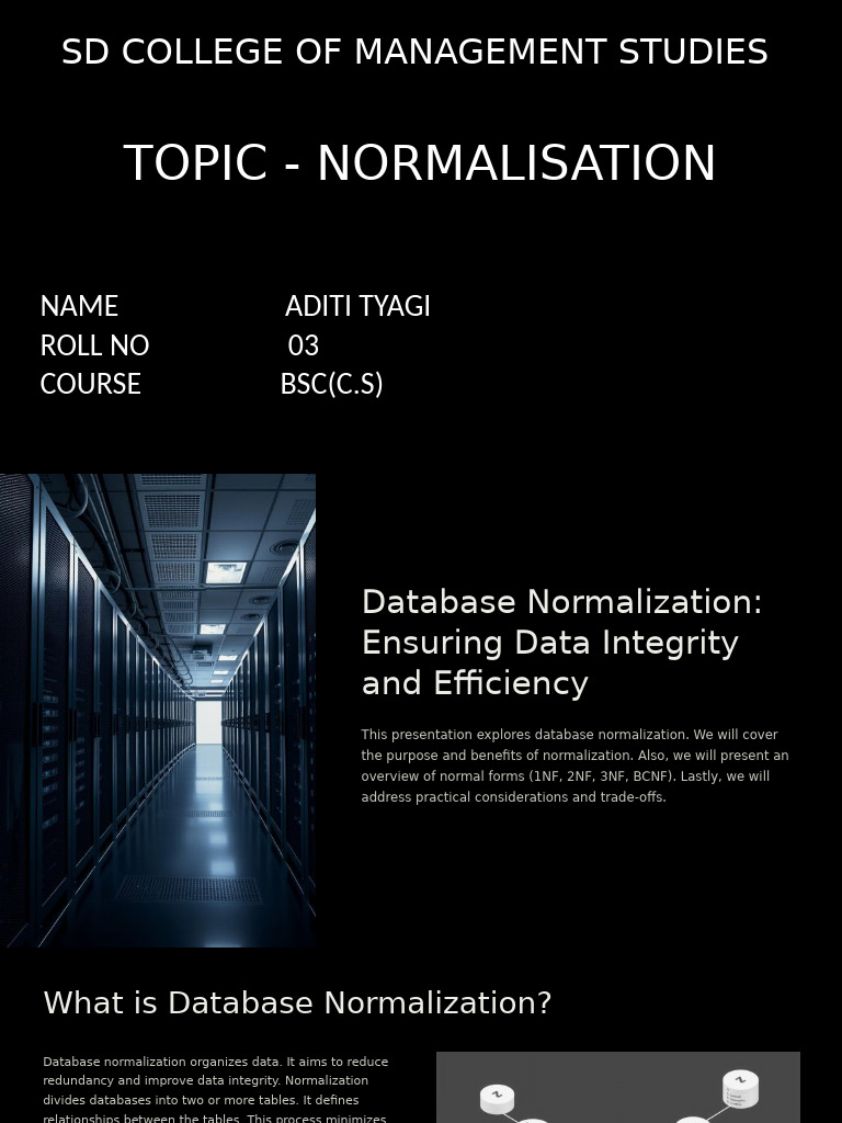 Database Normalization Ensuring Data Integrity And Efficiency Pdf