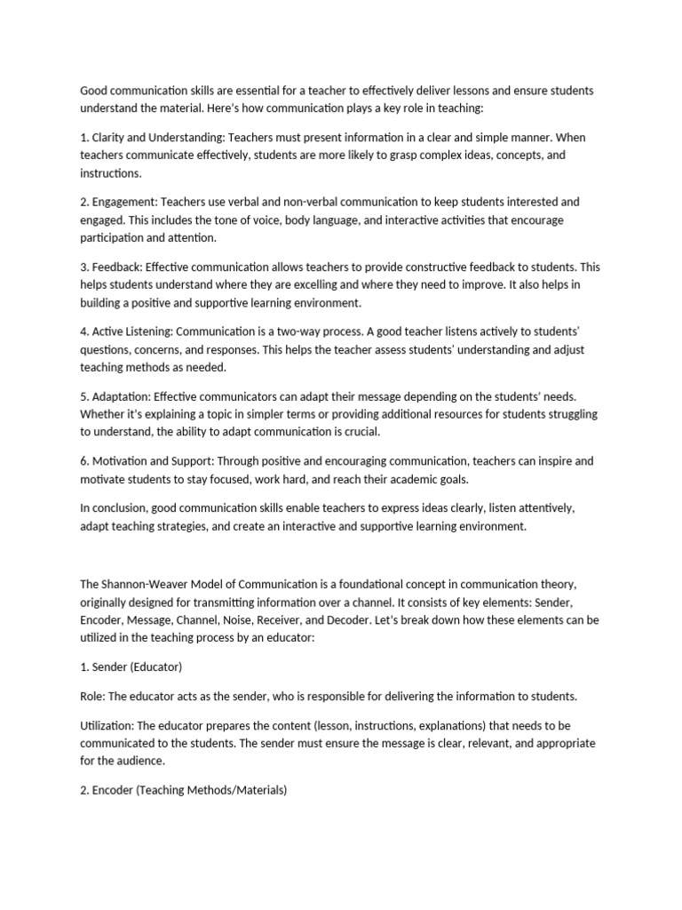 Effective Teacher Communication Strategies | PDF | Communication | Teachers