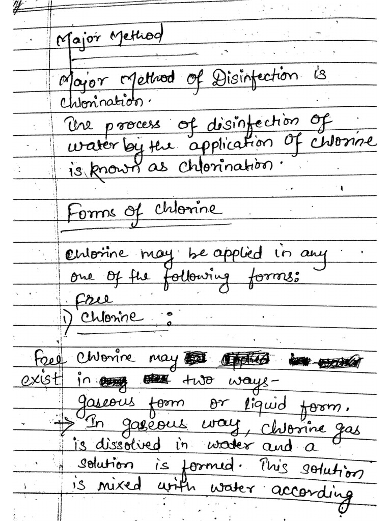 Chlorine Demand - Forms of Chlorine - Types of Chlorination | PDF