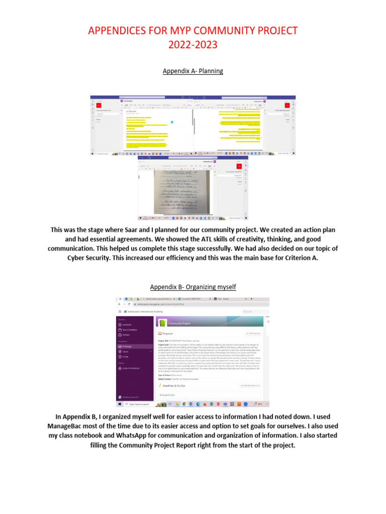 MYP Community Project Appendices - Technosafety | PDF | Human ...