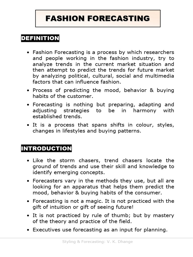 Fashion Forecasting | PDF | Forecasting | Fashion