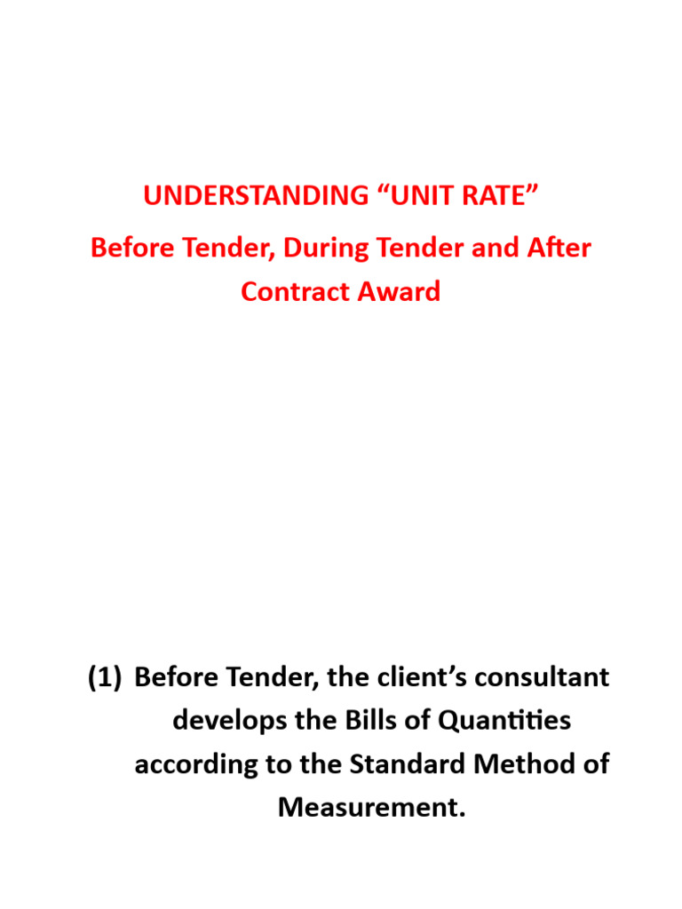 Understanding Unit Rate in Contracts | PDF