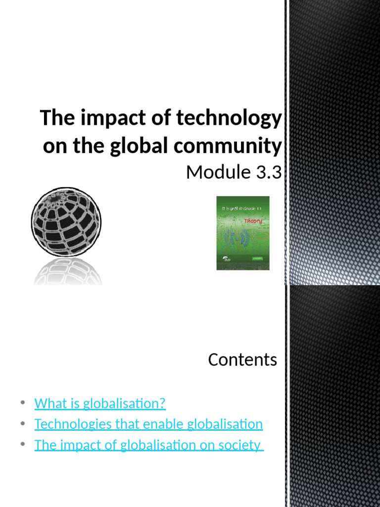 Gr11IT 3_3 Impact of Globalisation | PDF | Globalization | Educational ...