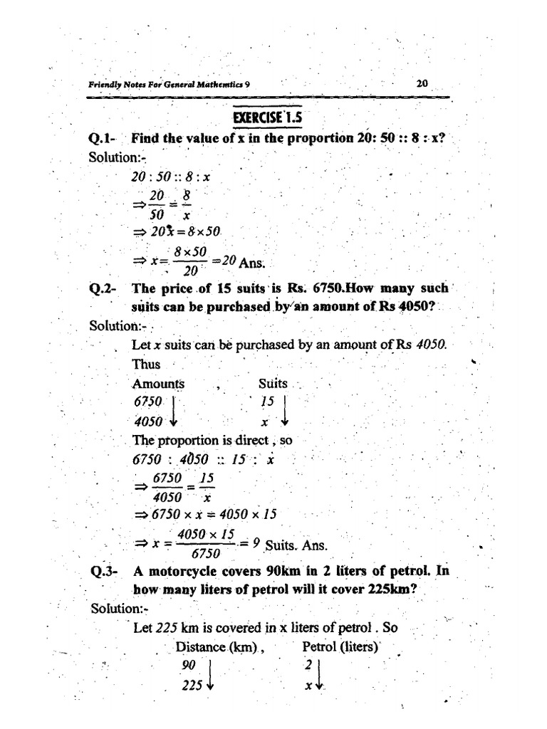 Unit01 Percentage Ratio and Proportion | PDF