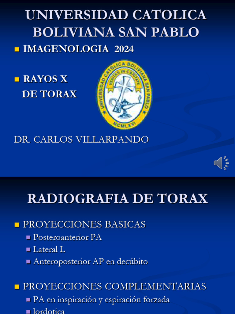 Radiografía de Tórax: Proyecciones y Técnicas | PDF | Tórax | Pulmón
