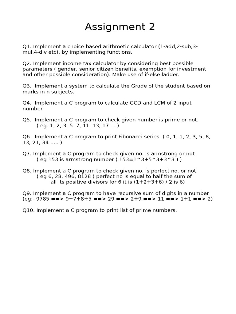 Assignment2 Problem Based | PDF