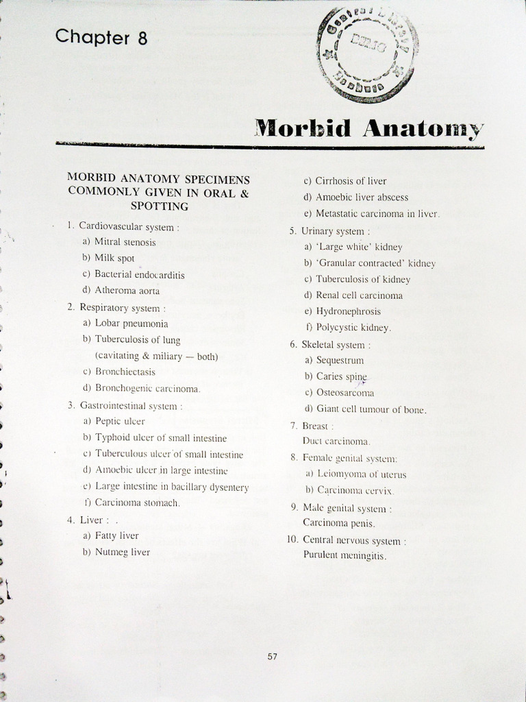 Morbid Anatomy Specimens Commonly Given in Oral & Spotting | PDF ...
