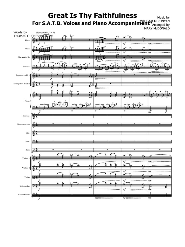 Great Is Thy Faithfulness SATB Arrangement | PDF | Elements Of Music ...