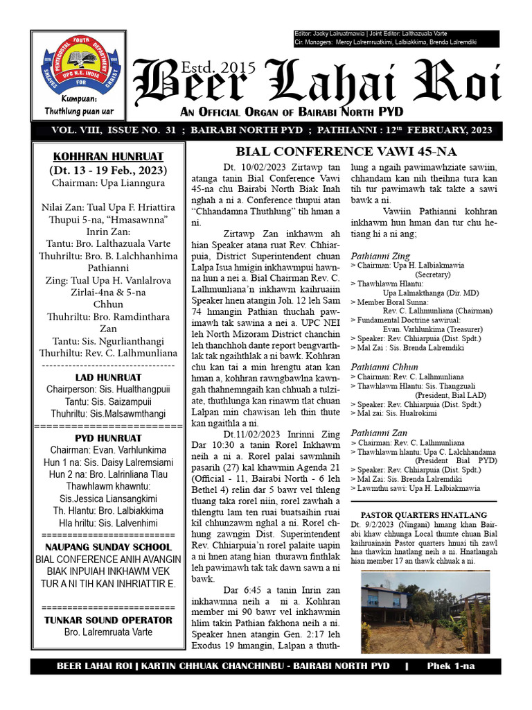 Bairabi North PYD Newspaper - Beer Lahai Roi | PDF