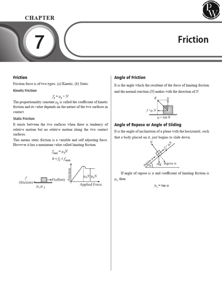 Understanding Friction Types And Concepts Pdf Friction Physical