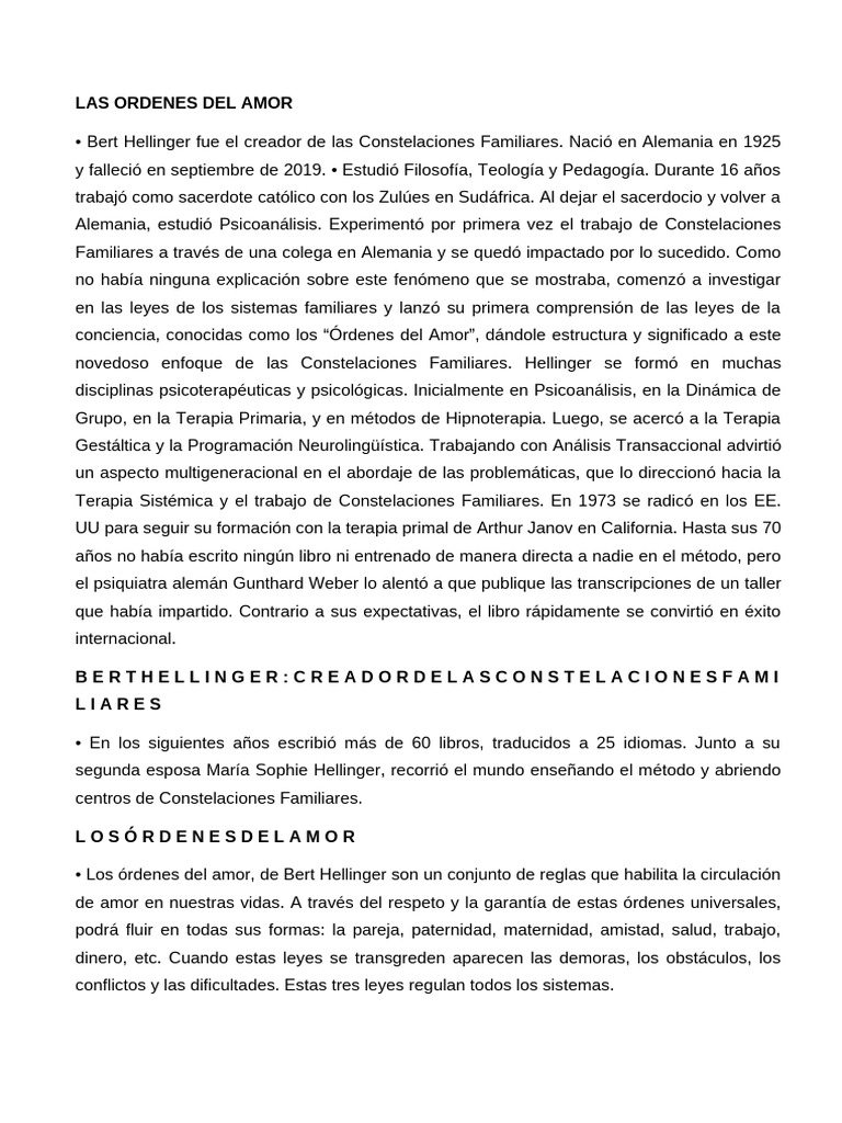 MODULO 2 LAS ORDENES DEL AMOR | PDF | Amor | Psicoterapia