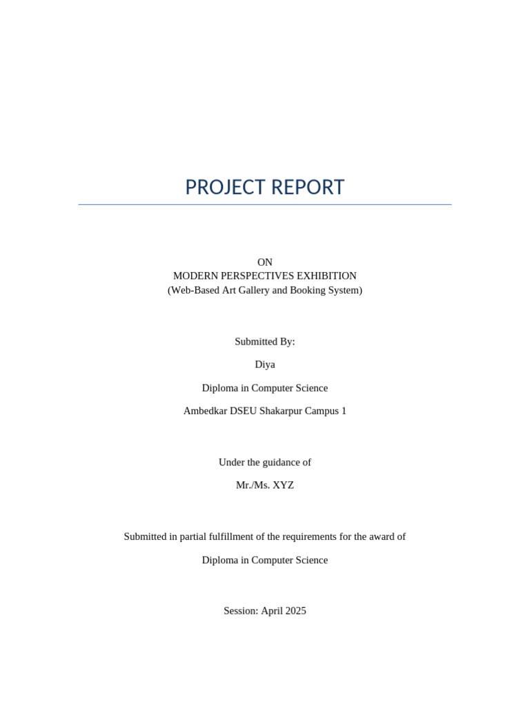 Project Report Cover | PDF