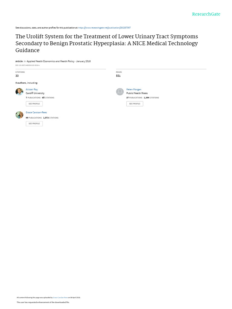 Uro Lift | PDF | Prostate | Urology
