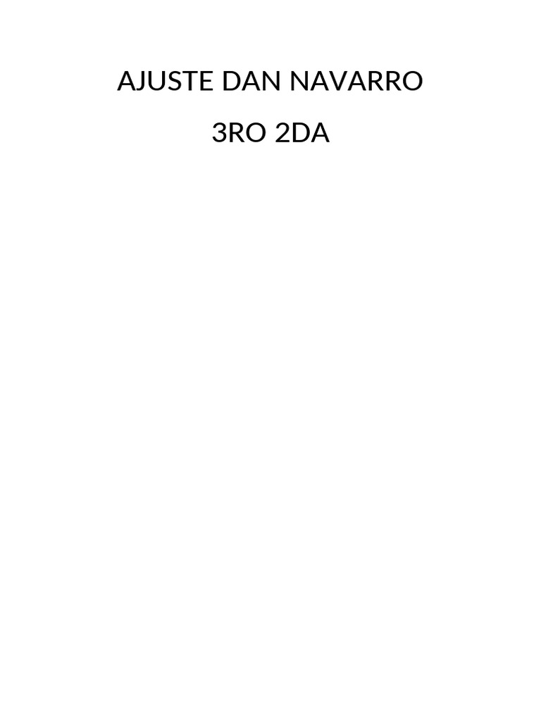 Ajuste Dan Navarro 3ro 2da 2920 | PDF