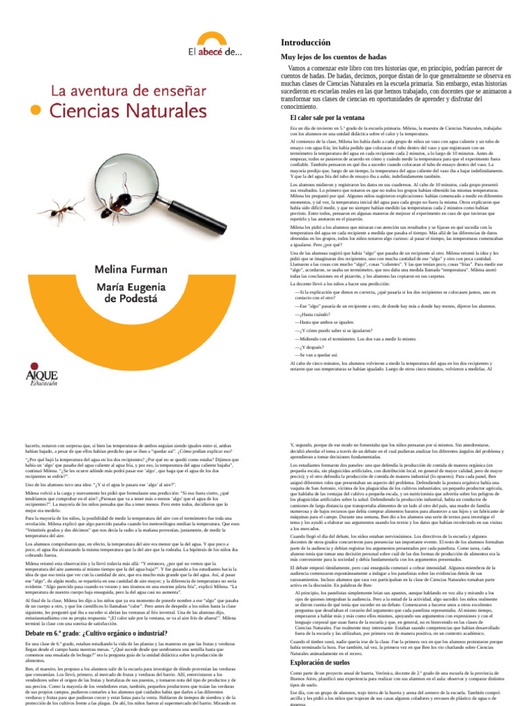 La Aventura de Enseñar Ciencias Naturales | PDF | Enseñando | Aprendizaje