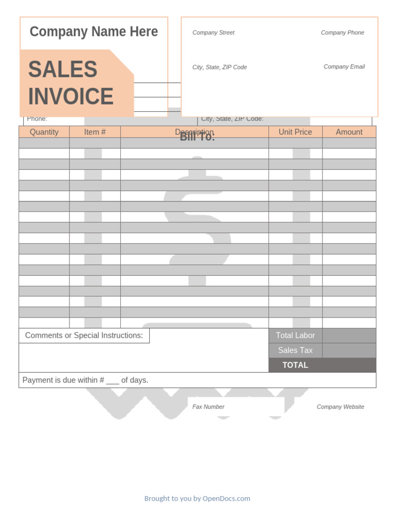 Sales Invoice Template | PDF