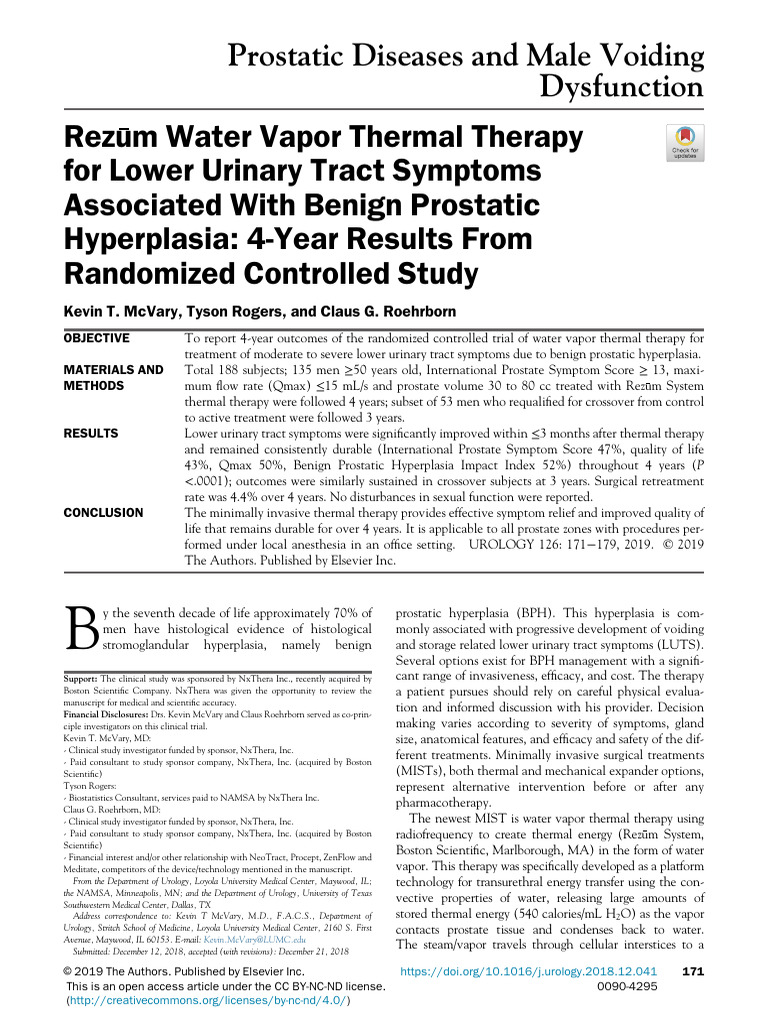 Rezum Water Vapor Thermal Therapy For Lower Urinar | PDF | Medicine ...