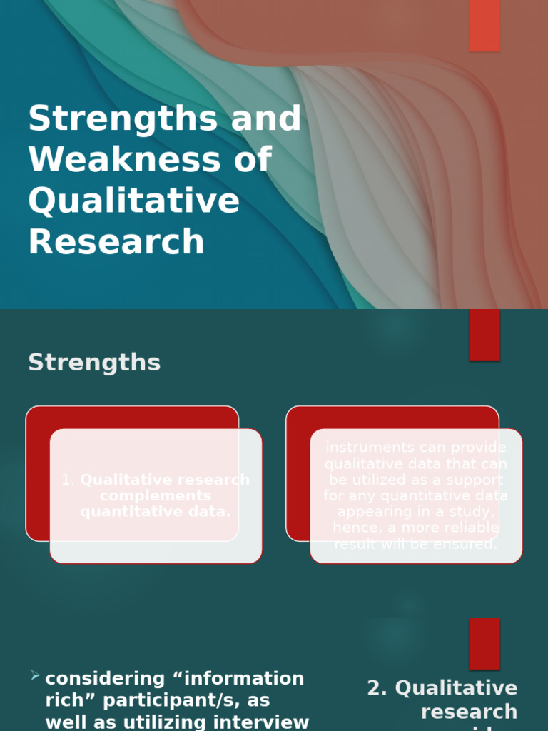 Strengths and Weakness of Qualitative Research Types | PDF | Qualitative Research | Behavioural ...