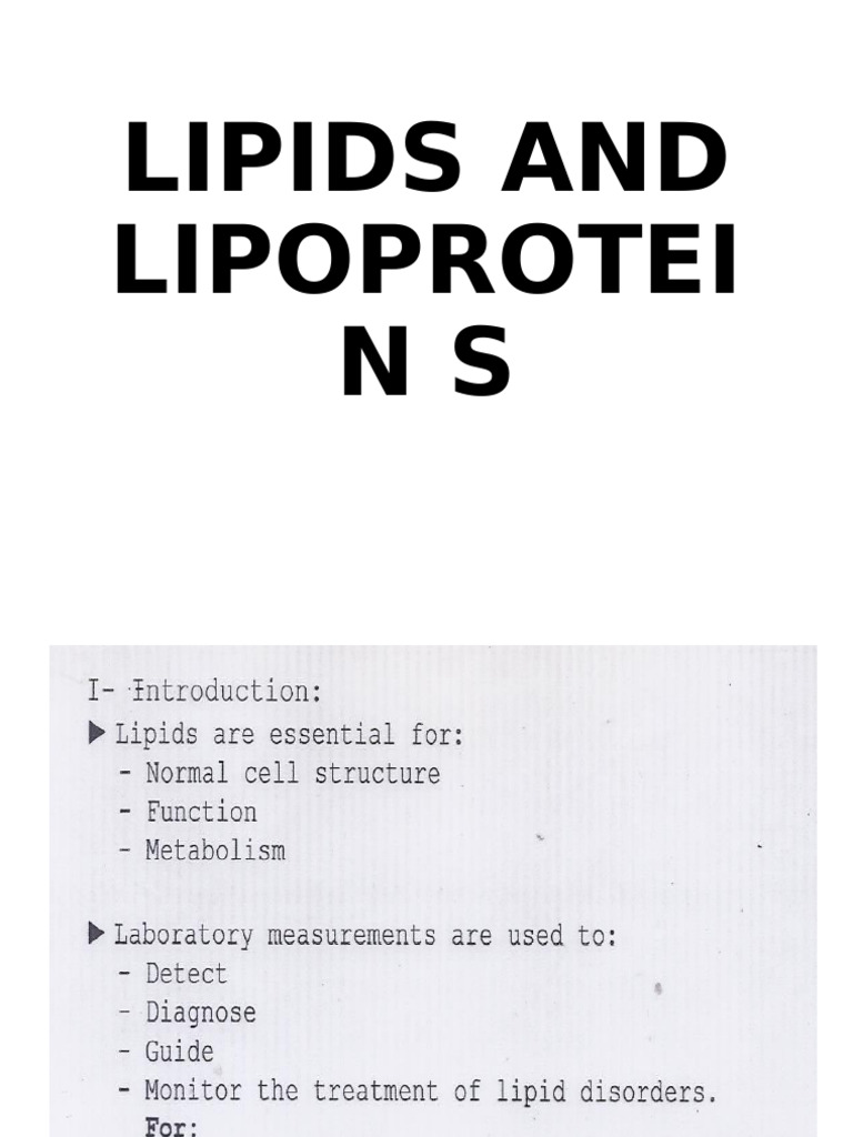 7-Lipids and Lipoproteins | PDF | Lipoprotein | Cholesterol