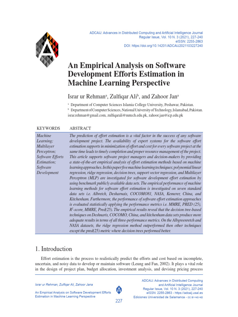 An Empirical Analysis On Software Develo | PDF | Multicollinearity | Regression Analysis