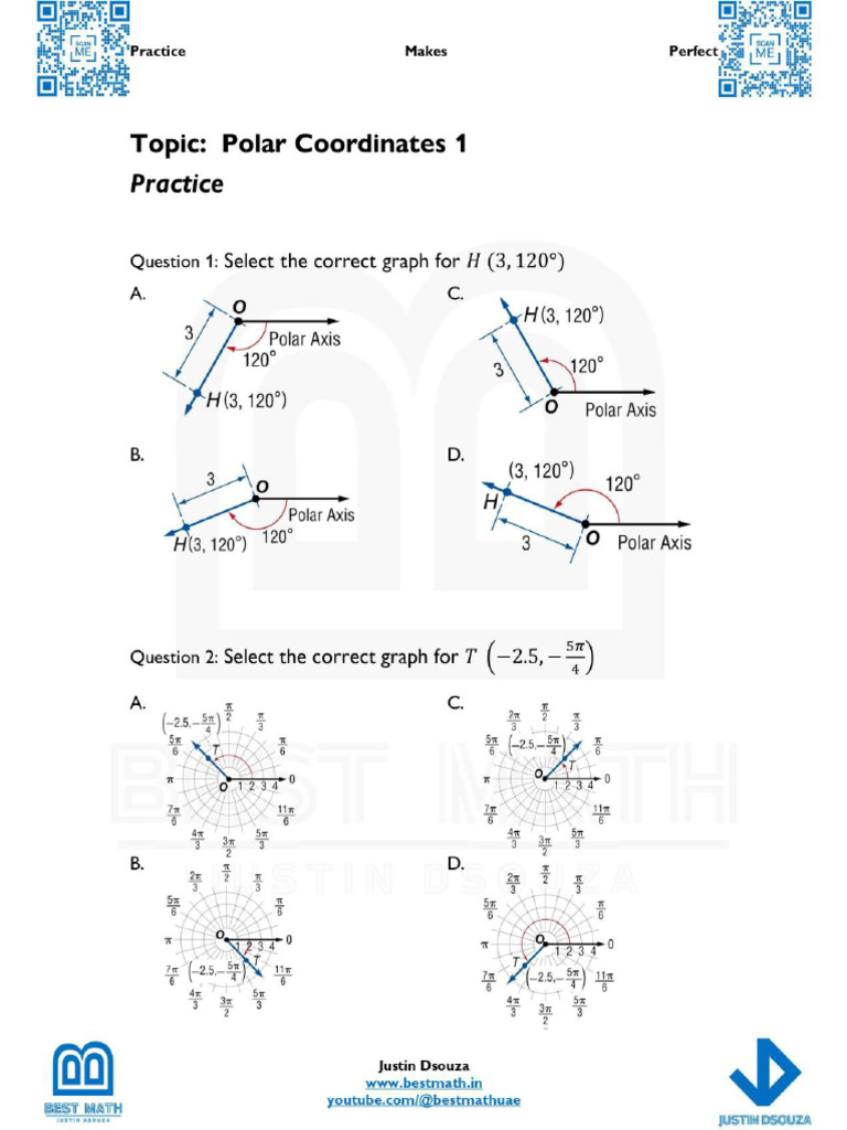 Worksheets G11Adv Chapter 8 Polar Coordinates & Complex Numbers | PDF