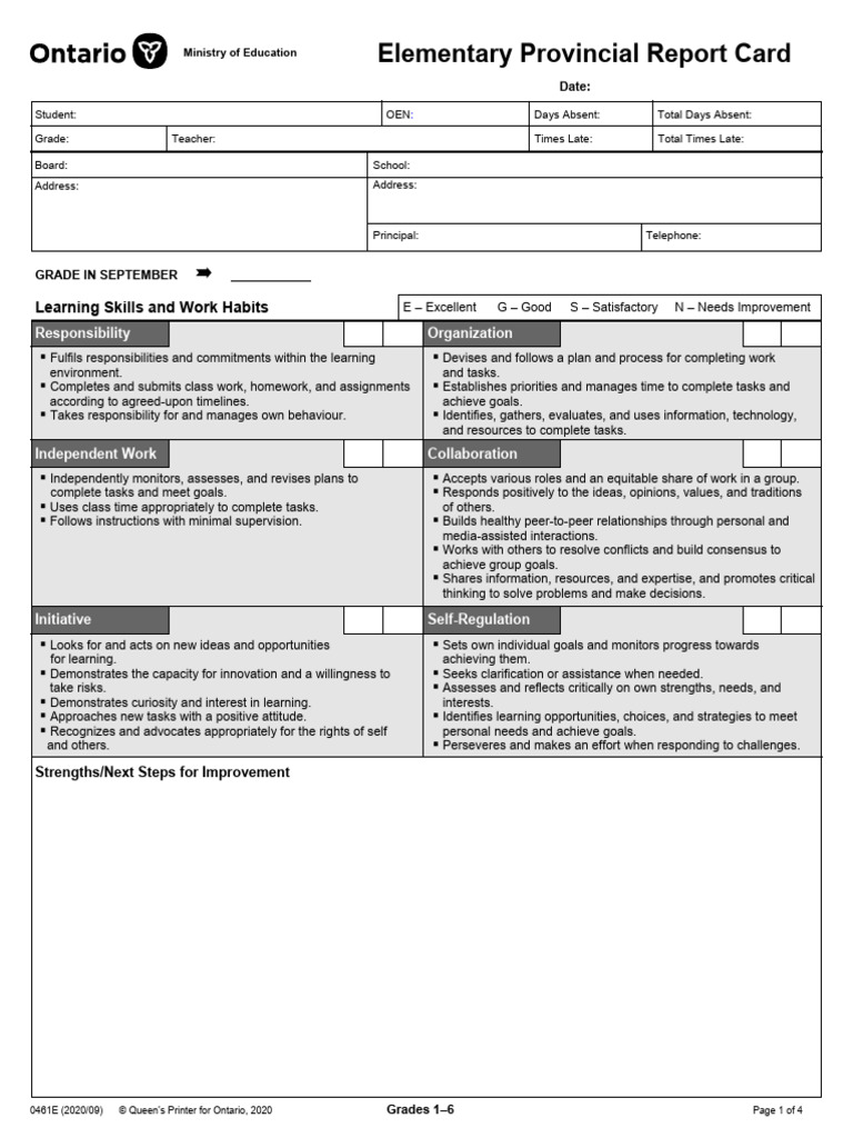 YRDSB Electronic Student Report Card - Elementary Final June 2021 ...