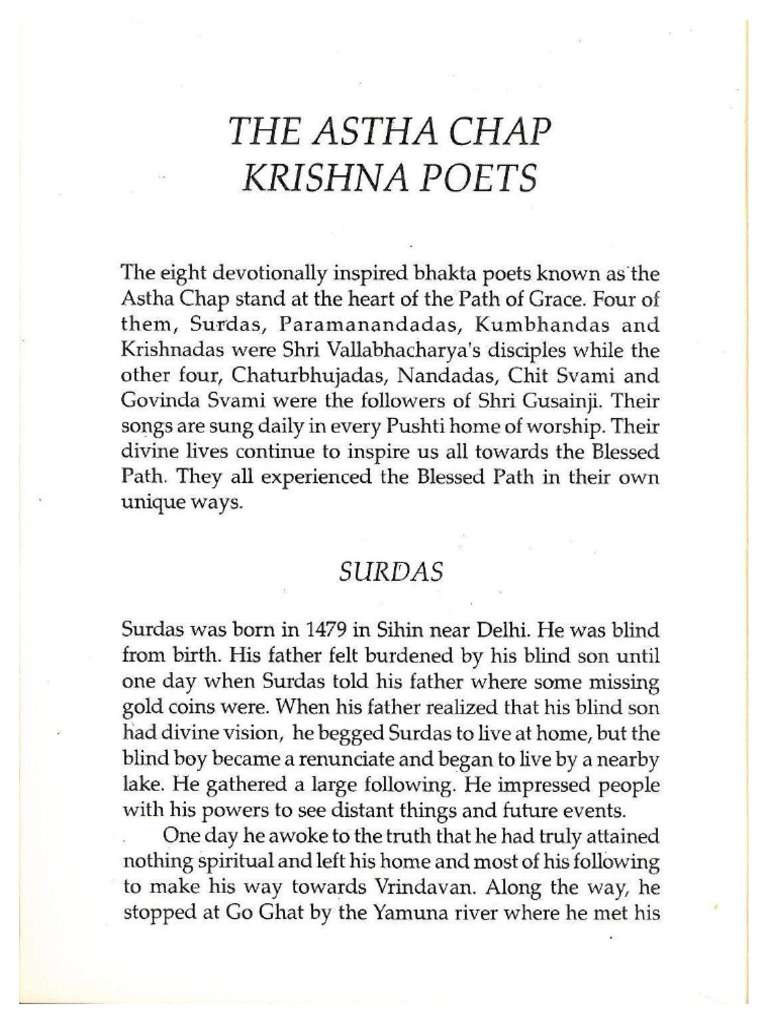 The Astha Chap Krishna Poets | PDF