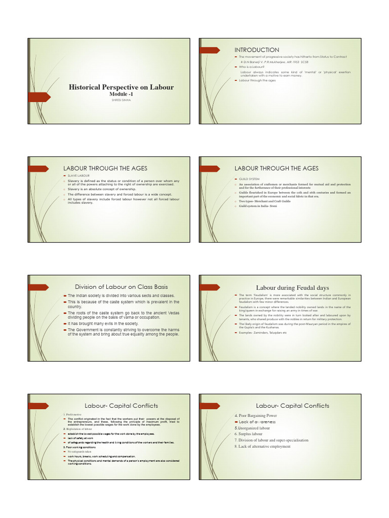 Historical Labour Systems and Laws | PDF | Labour Economics ...