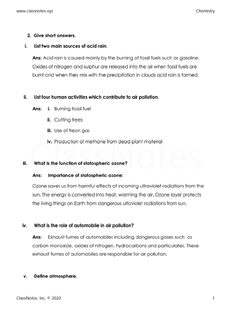 Chemistry Unit 14 - Review Questions | PDF