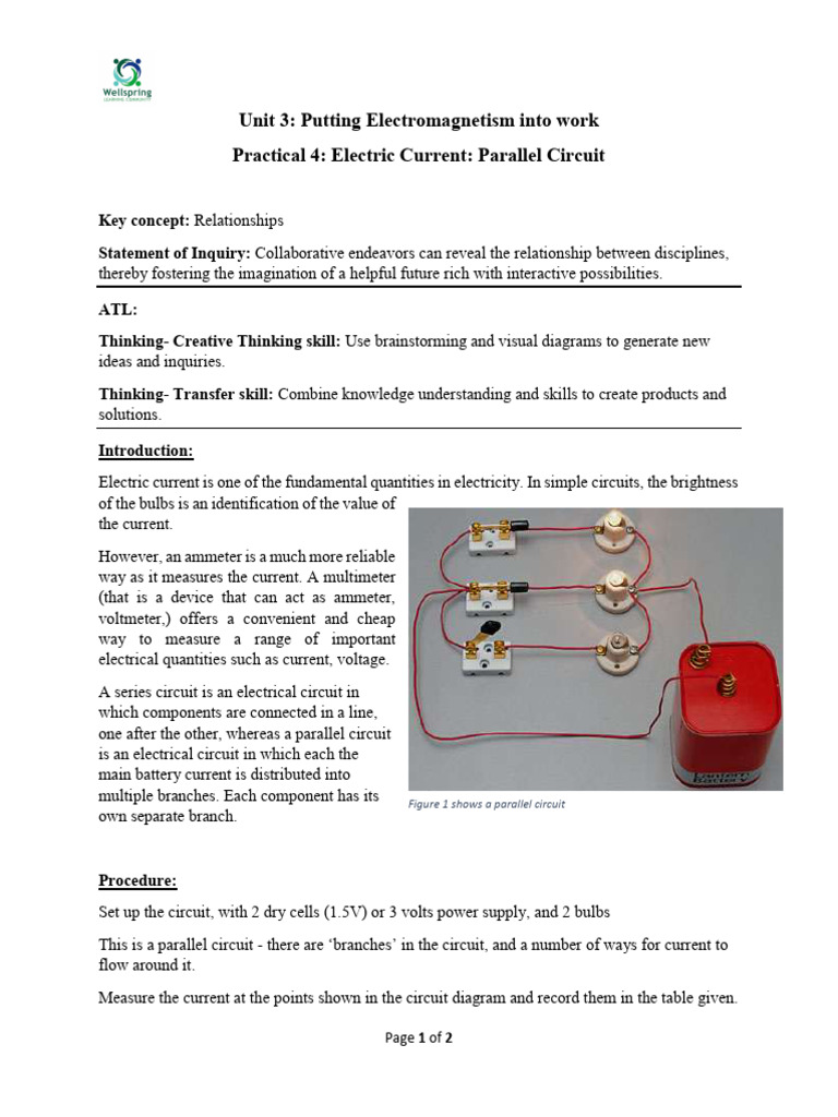 Measuring Current in Parallel Circuits | PDF | Series And Parallel ...