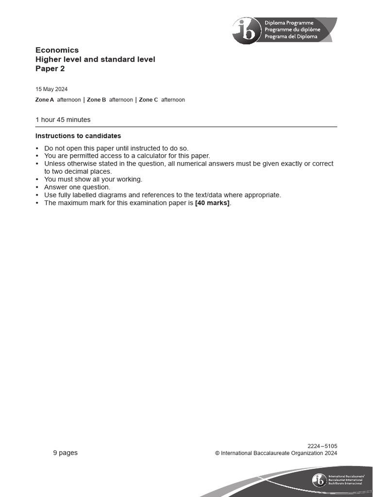 Economics - Paper - TZ2:1 - HLSL 2 | PDF | Inflation | Poverty