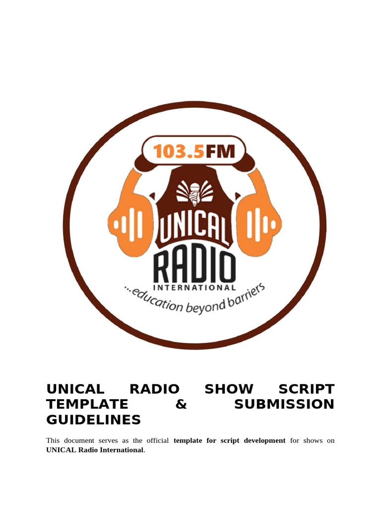 UNICAL Radio Show Script Template | PDF