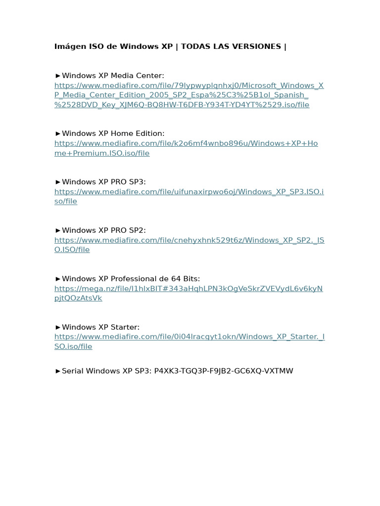 ISO Images for Windows XP Versions | PDF