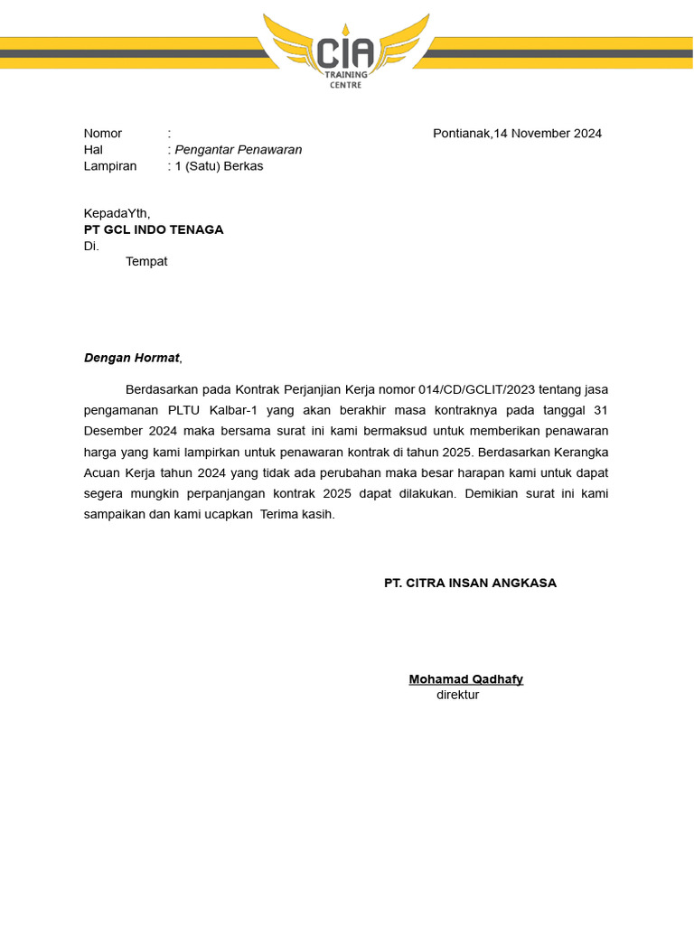 Surat Penawaran Security 2025 | PDF