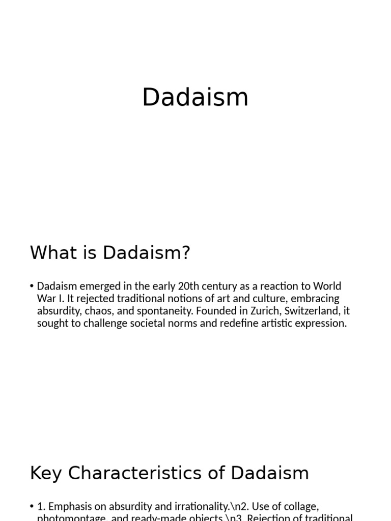 Understanding Dadaism: Art's Rebellion | PDF