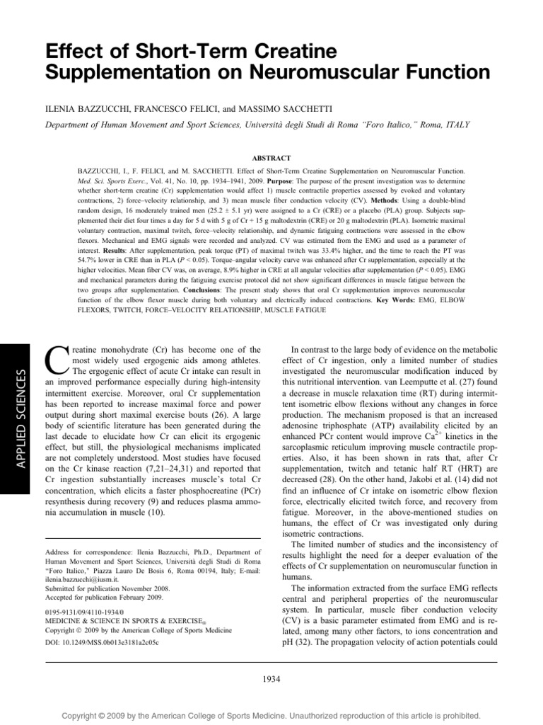 2009 Bazzucchi | PDF | Electromyography | Skeletal Muscle