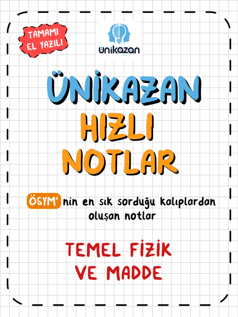 Ünikazan Hızlı Notlar Temel Fizik Ve Madde | PDF