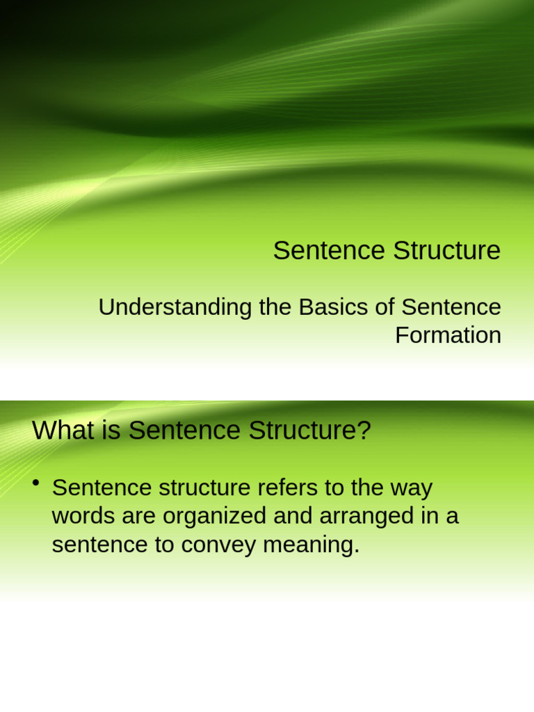 Sentence Structure Presentation | PDF
