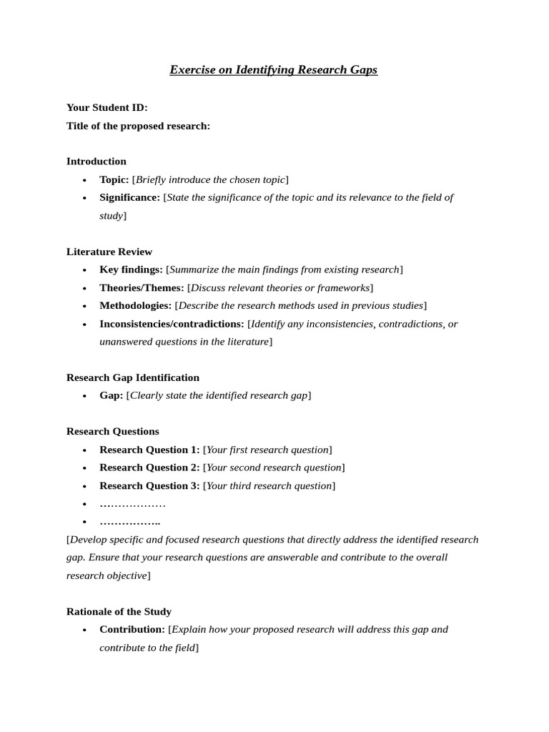 Identifying Research Gaps Format | PDF