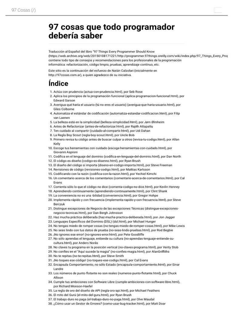 97 Consejos Esenciales para Programadores | PDF | Informática ...