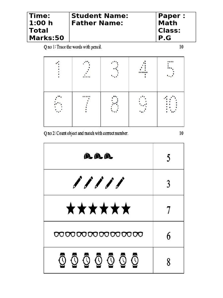 Math Play Group Blue 24 Final Term | PDF
