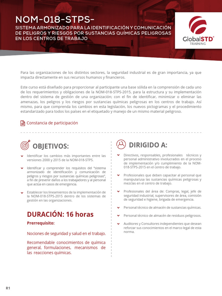 Nom 018 STPS 2015 | PDF | Organización internacional para la estandarización
